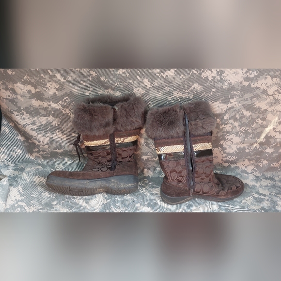 Coach | Shoes | Coach Fur Trimmed Lorena Boots Size 8 | Poshmark